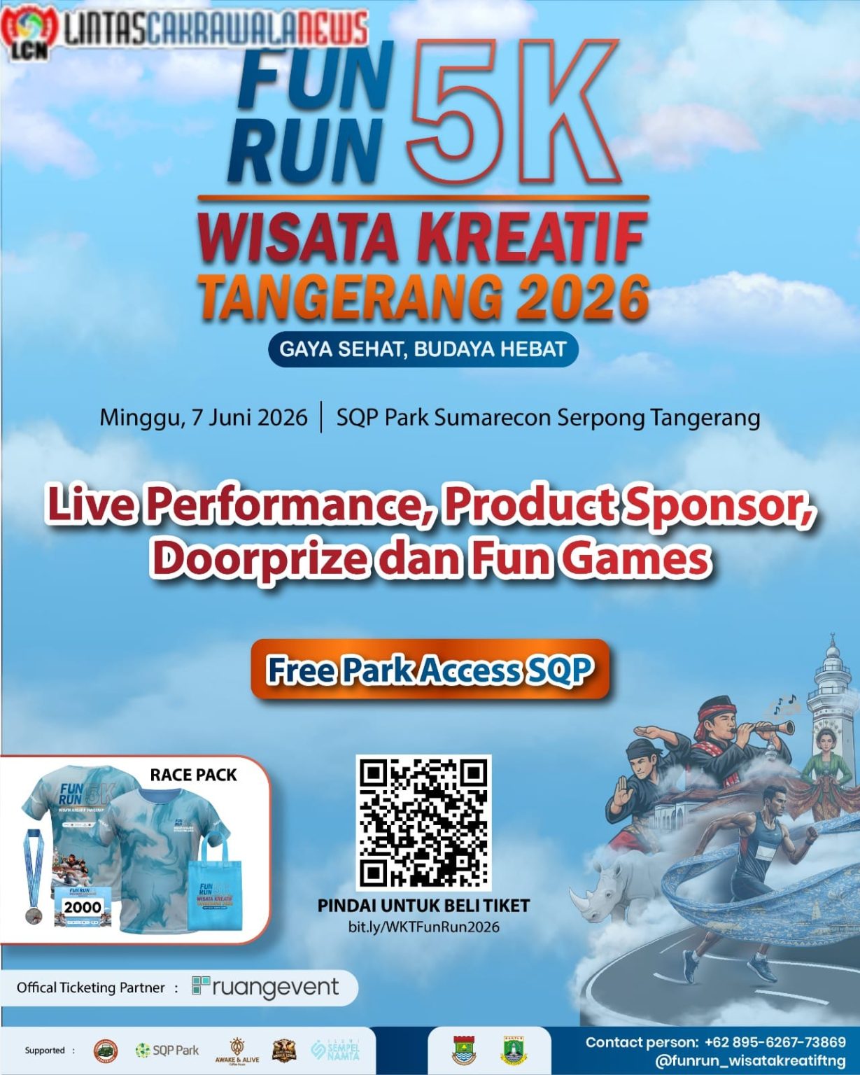 Fun Run 5 K Wisata Kreatif Tangerang, Siap Meriahkan SQP Park Serpong ...